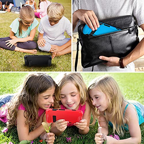 FINTIE Silicone Case Compatible with Nintendo Switch - Soft [Anti-Slip] [Shock Proof] Protective Cover with Ergonomic Grip Design, Drop Protection Grip Case (Black)
