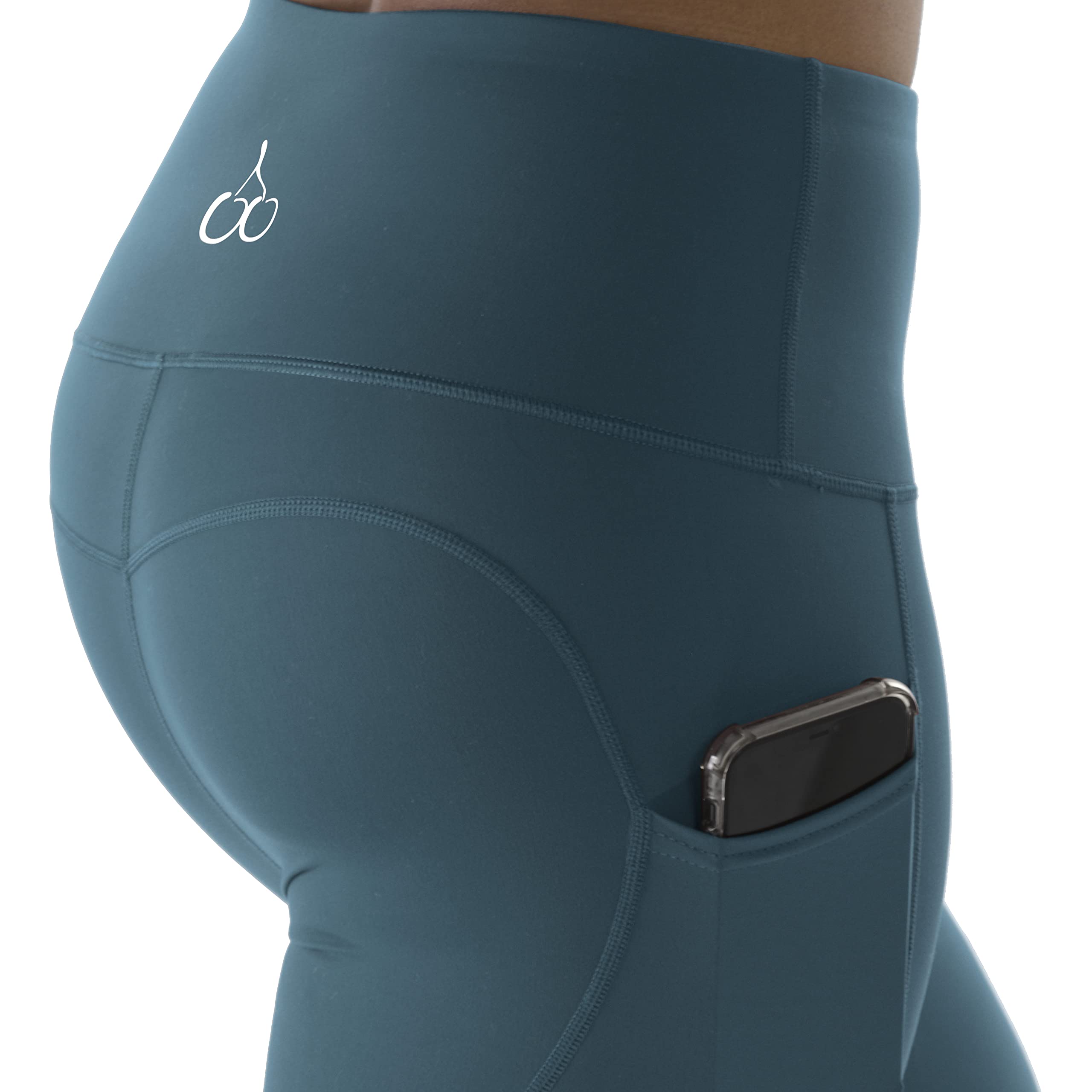 CHERRY FITS Thick Hight Waisted Leggings with Pockets for Womens-Muscle and Joints Supportive Workout and Yoga Pants with Pockets for Women Navy Blue