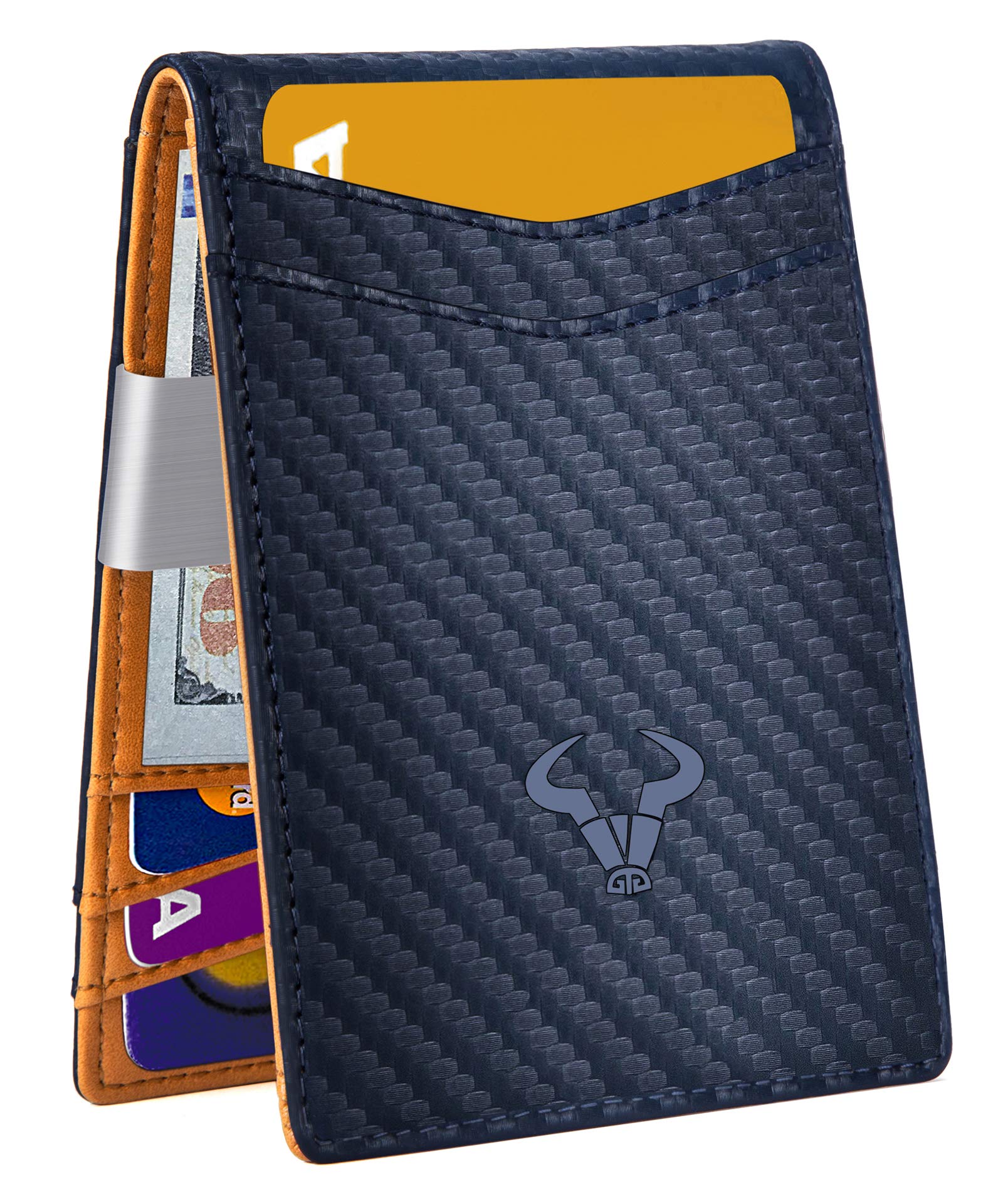 BULLIANT Slim Wallet Money Clip, Mens Front Pocket Wallet For Men 8 Cards 3"x4.25",RFID Blocking,Gift Boxed
