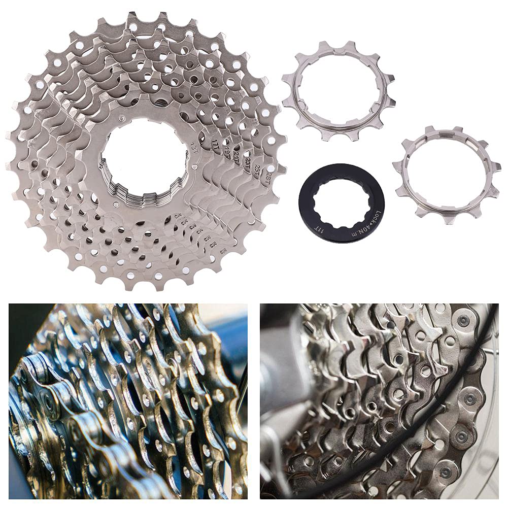 BOTEGRA durable wear-resistant Road Bike Freewheel Cassette Sprocket Bicycle Replacement Equipment for trail riding(10S 11-28T)