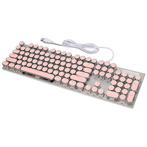 Cosiki Mechanical Gaming Keyboard Blue Switch Retro Steampunk Round Blue Switch Mechanical Keyboard for Pc (Blue Switch)