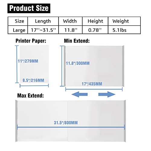 LOCVCDA Adjustable Closet Shelf Organizer, Heavy-Duty Metal Tension Shelf, Expandable Locker Shelf for Cabinet Wardrobe Cupboard Kitchen Bathroom Laundry Room (Large - 1Pack)