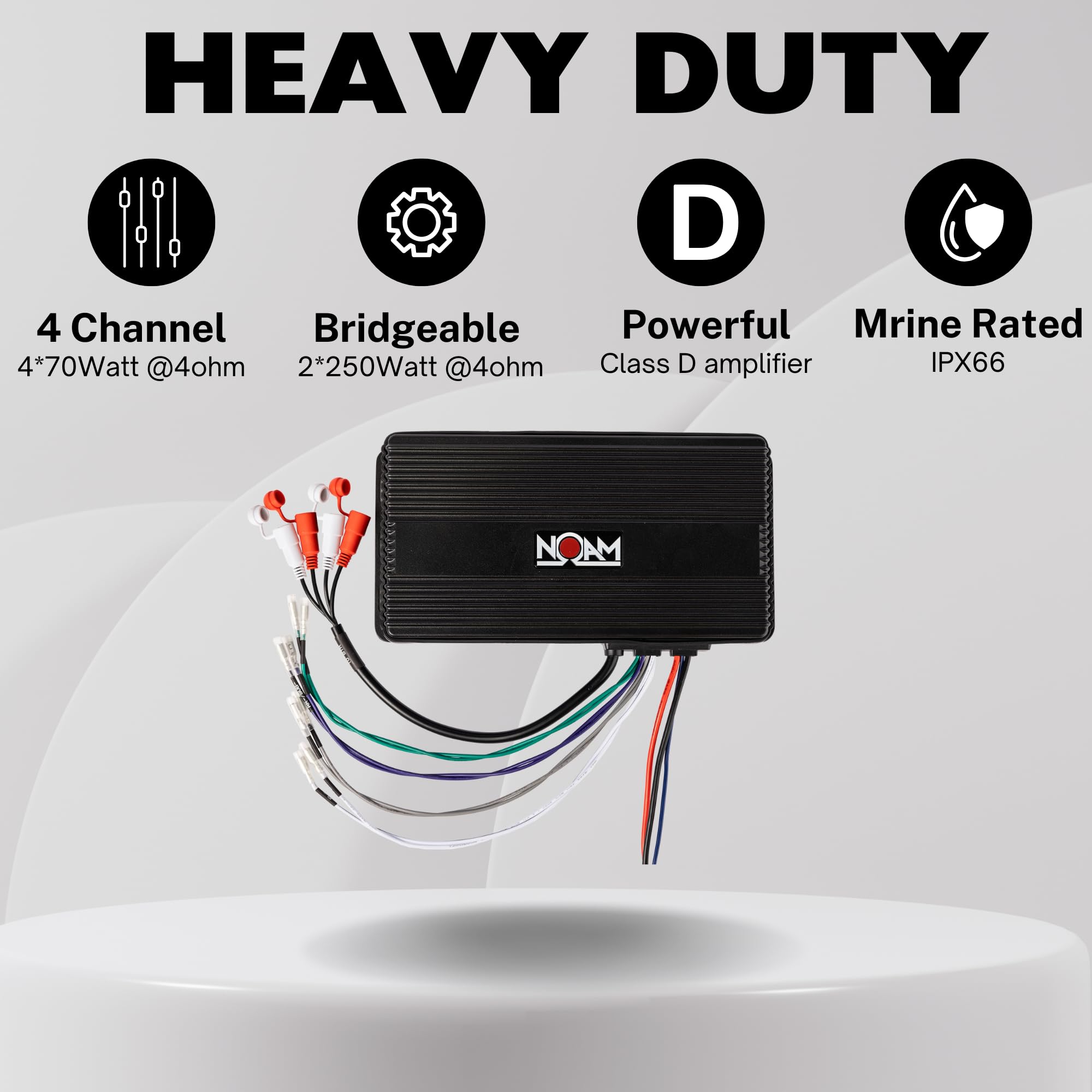 NOAM NUTV5-S V.2 - ATV/Golf Cart/UTV Waterproof Speakers Bluetooth 2.1 Marine Stereo System