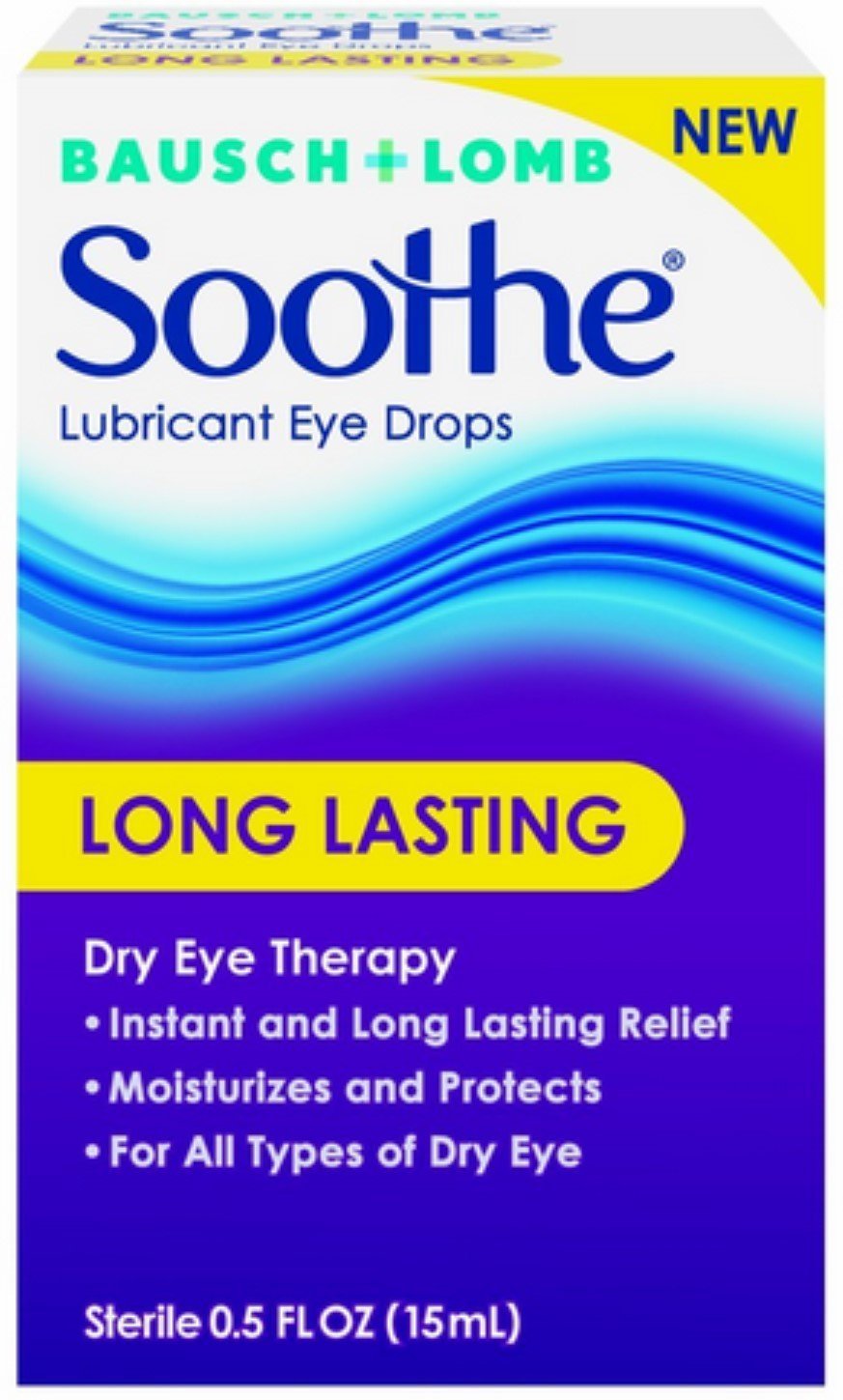 Bausch + Lomb Soothe Long Lasting Lubricant Eye Drops 0.5 oz (Pack of 3)