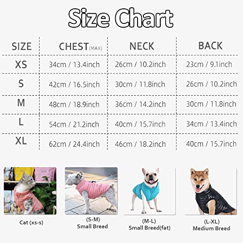 HDKUW Dog Winter Coat with D Ring, Super Light Dogs Warm Coat, Waterproof Jacket Vest Apparel for Small Medium Dogs Pink XL