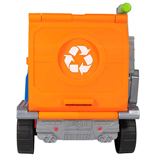 Blippi Recycling Truck - Includes Character Figure, Working Lever, 2 Trash Cubes, 2 Recycling Bins - Sing Along with Popular Catchphrases - Educational Toys for Kids - Amazon Exclusive