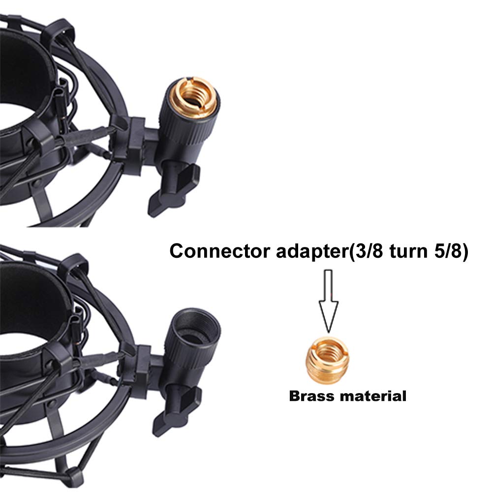 BTOOP Mic Large Foam Cover Microphone Windscreen with Shock Mount for AT2020,MXL,Condenser Microphone,Mic Anti-Vibration Suspension Shock Mount Holder Clip for Diameter1.8in-2.05in Microphone Black