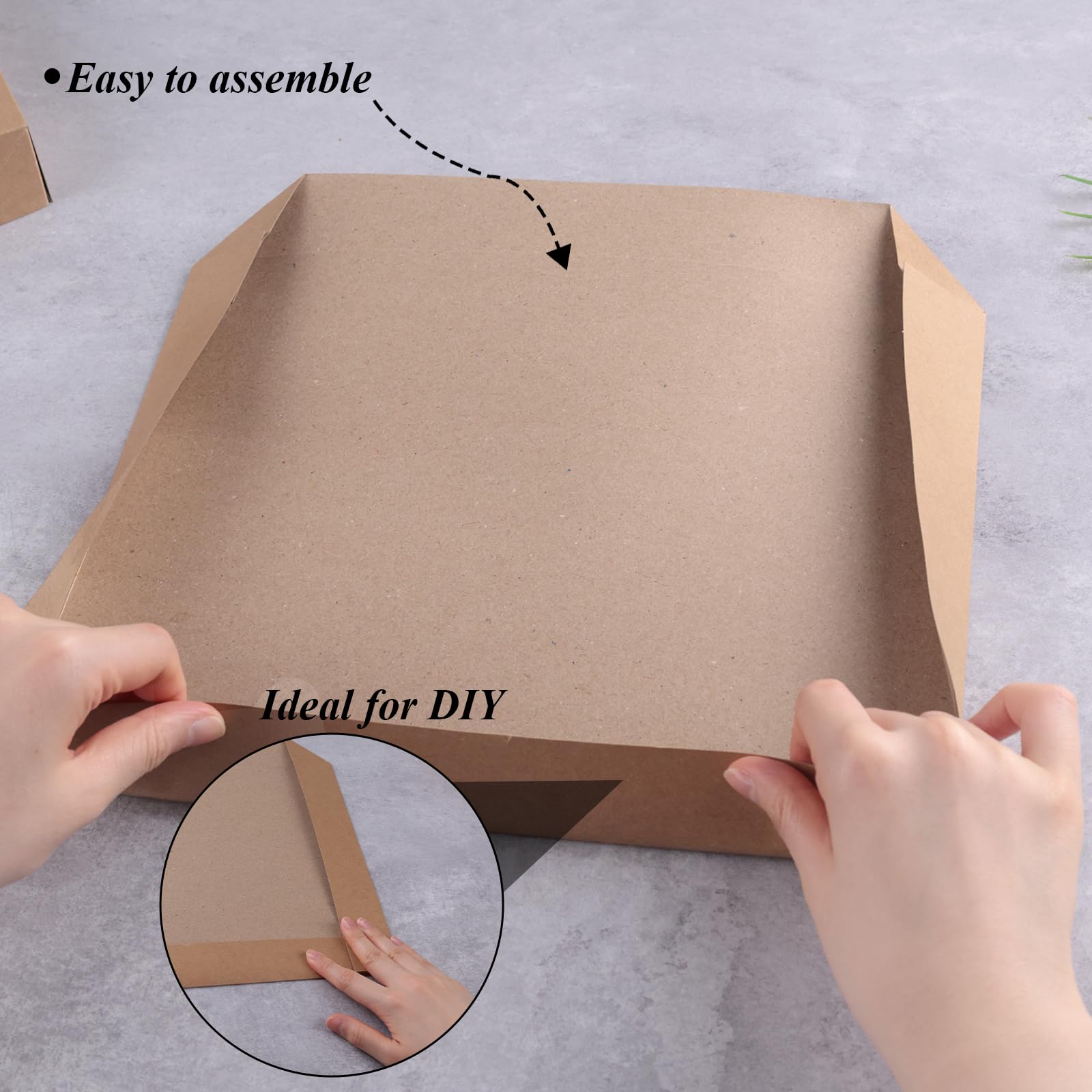 JOHOUSE 5PCS Gift Boxes with Lids, Gift Box Bulk Brown Shirt Boxes for Gifts 11.8 x 9.5 x 1.6 Inches