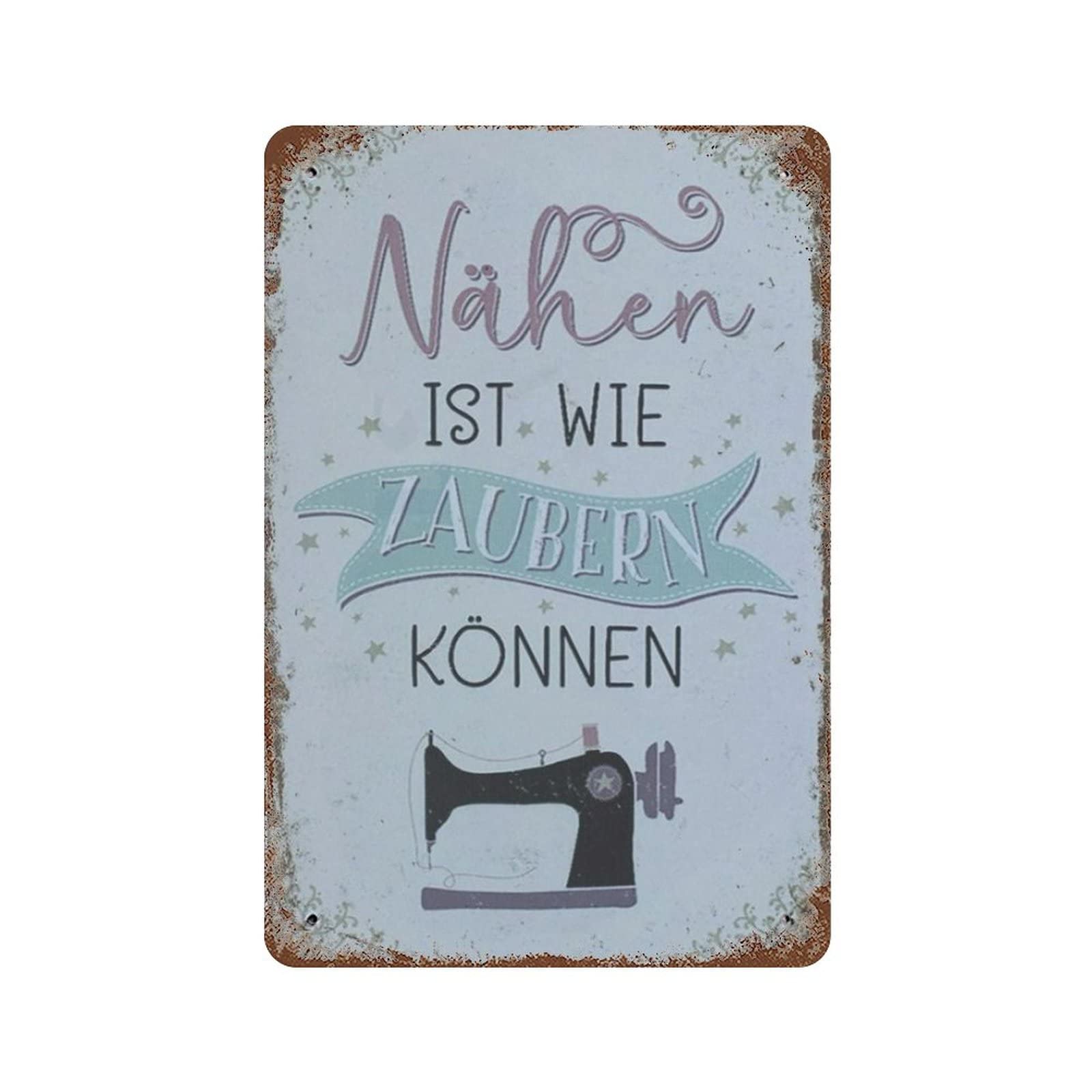 Funny Tin Sign Sewing Is Like Magic Can Be Funny Poster Art Wall Decoration for Women's Cave Home Living Room 8 Inch X 12 Inch