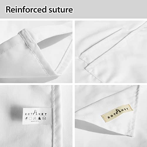 ROTANET Server Aprons Half Bistro Apron with 3 Pockets 22 Inch Waiter Waitress Long waist Apron for Men Women Waterpoof White