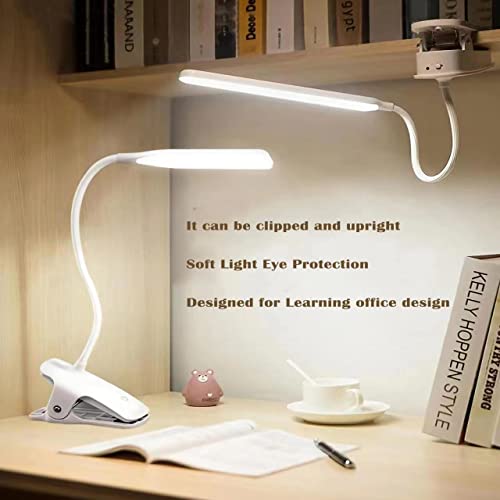 BiteBoom Portable Clip-On LED Reading Light - USB Rechargeable Lamp with 3 Brightness Levels, Adjustable Neck, Long Battery Life, Compact Design for Kindle, Bed Headboard, and More