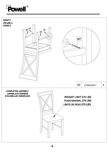 Powell Furniture Jane 5 Piece Dining Set, White