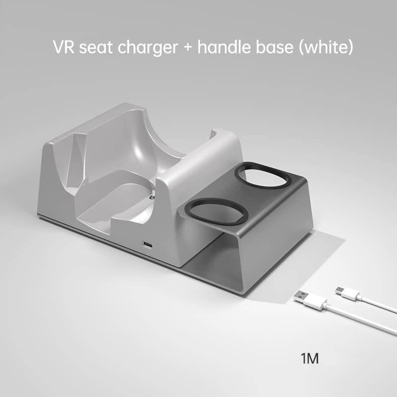Charging Dock for Oculus Quest 2 VR Headset Charger Station Holder Base Controller Storage Display Stand Quest2 Accessories (White)