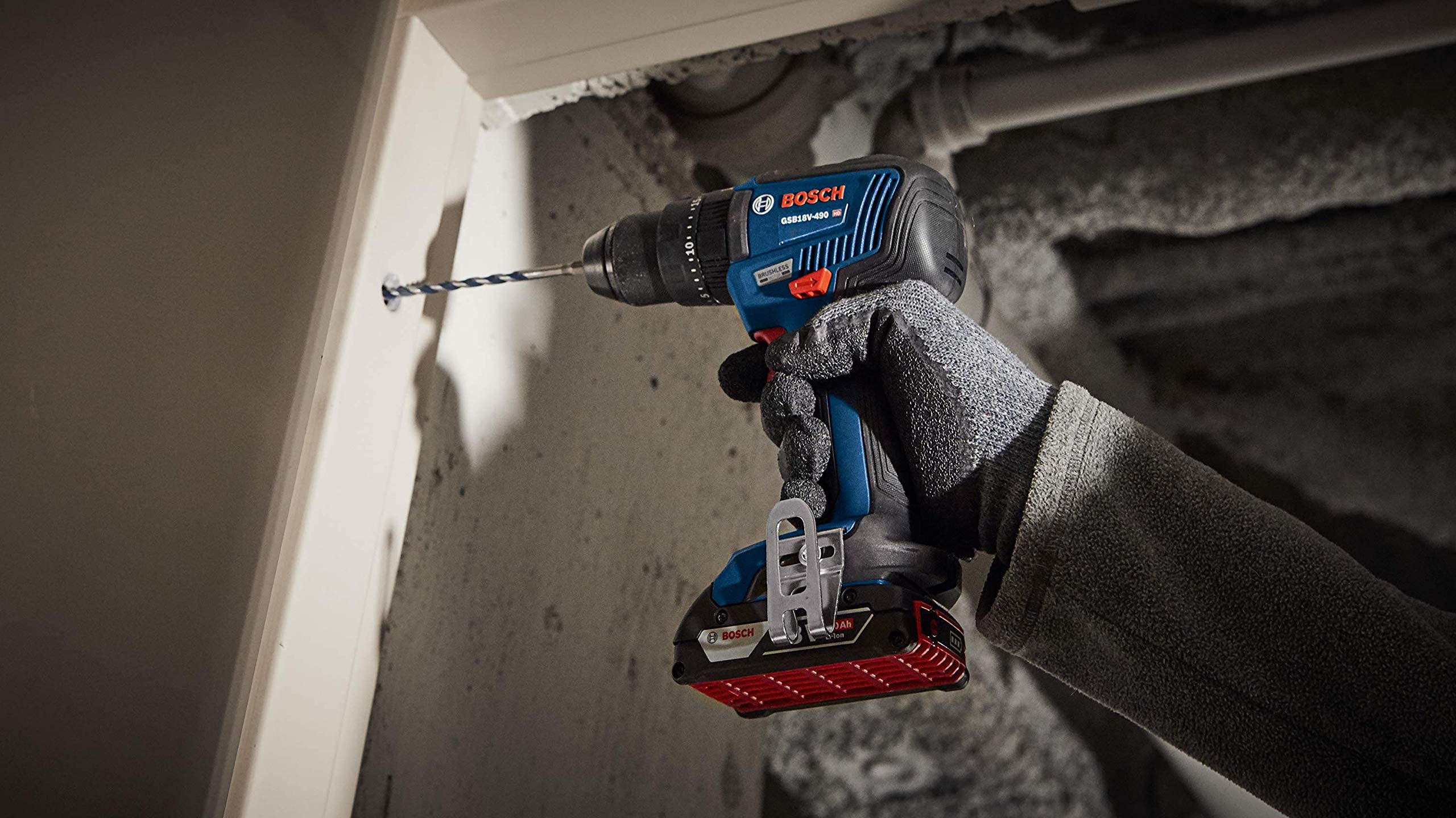 Bosch GSB18V-490N 18V EC Brushless 1/2 In. Hammer Drill/Driver (Bare Tool) (Renewed)