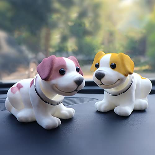 Car Dashboard Head Dog,MoreChioce Resin Bobblehead Puppy Ornament Miniature Dog Figurines Car Dashboard Decoration Shaking Head Dolls Auto Interior Accessory,Purple