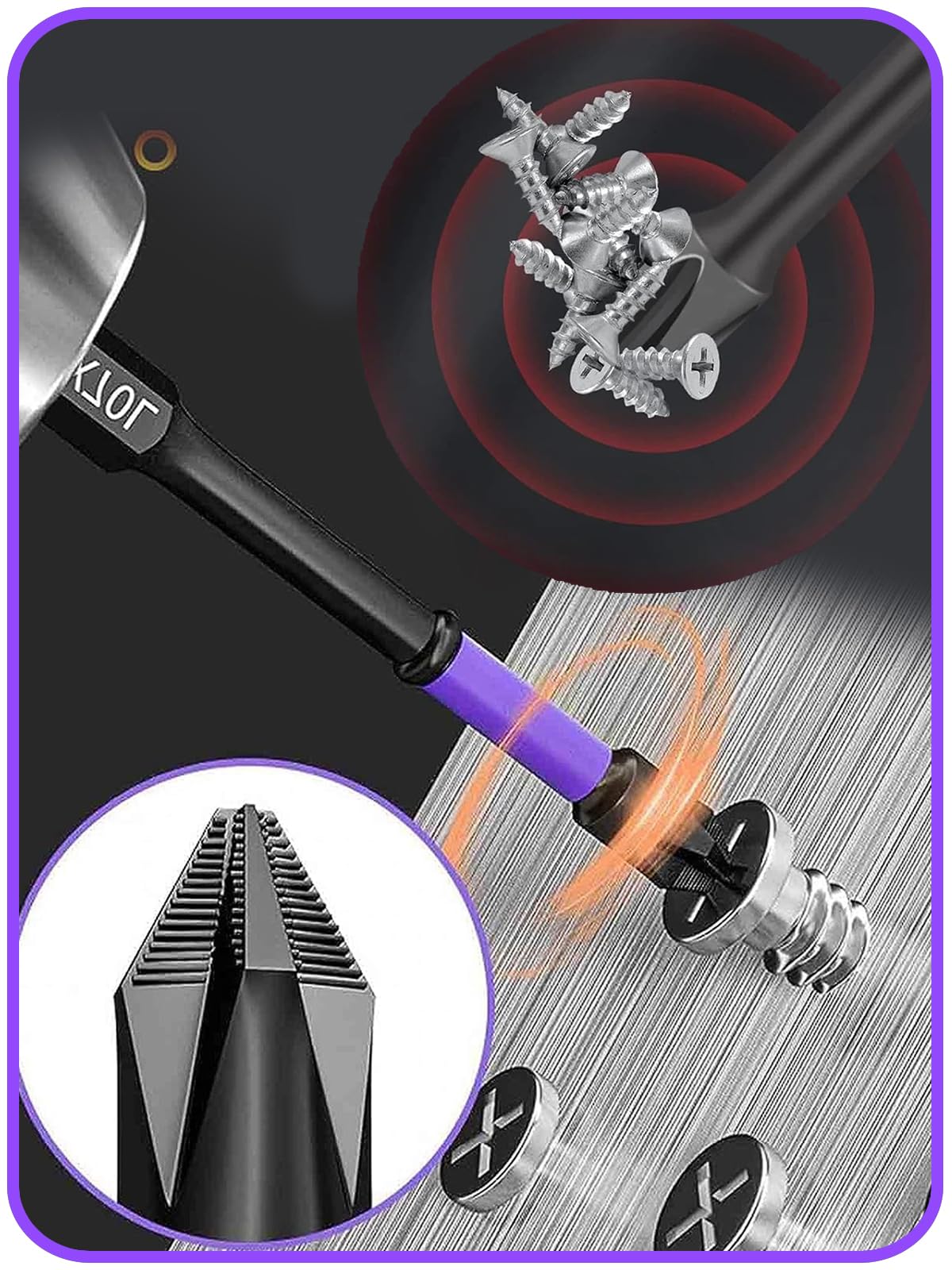 Magnetic Screwdriver Bits - D1 Anti-Slip And Shock-Proof Bits With Phillips Screwdriver Bits - Long Phillips Head Drill Bit - Upgraded High Hardness and Strong Magnetic Bit