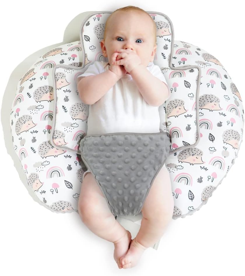 KAKIBLIN Breastfeeding Pillow, Multifunctional Baby Feeding Support Nursing Pillow for Tummy Time (Grey)