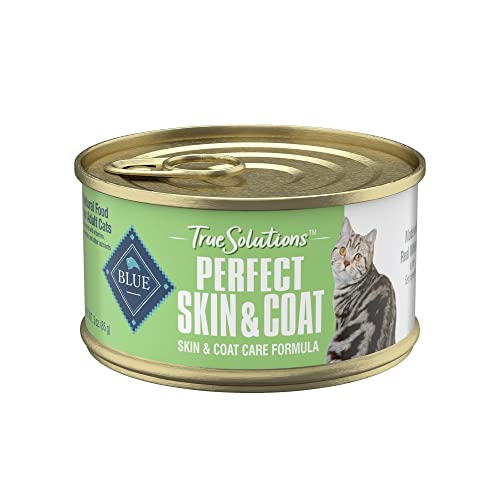 Blue Buffalo True Solutions Adult Wet Cat Food Multi-Pack, Perfect Skin & Coat, Made with Natural Ingredients, Whitefish, 3-oz. Cans (24 Count)
