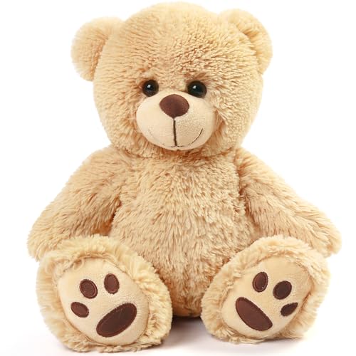 LotFancy Teddy Bear Stuffed Animal, 12 inch Brown Teddy Bear Plush Toy, Valentines Day Gifts for Girlfriend, Birthday for Kids
