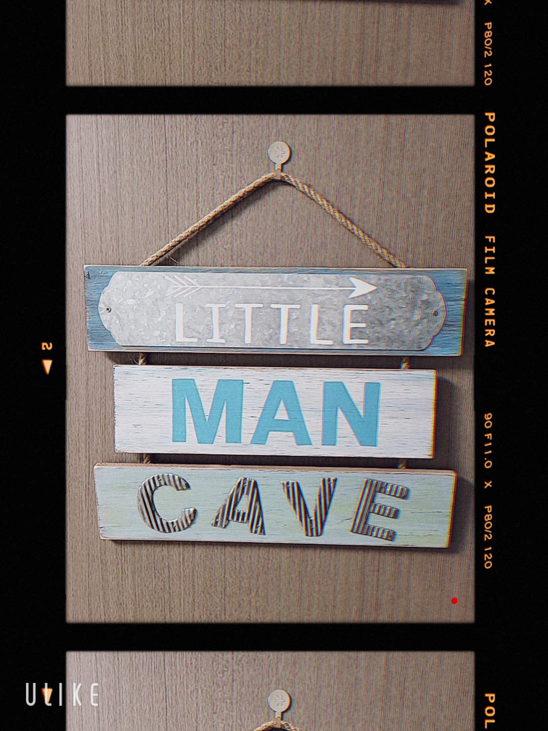 Blooming Party Nursery Wall Decor for Little Baby Boy or Toddler - Little Man Cave Wood Sign (Blue)