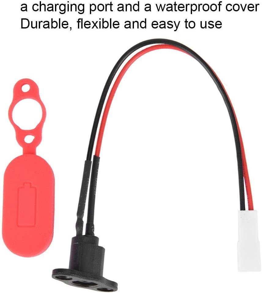 Battery Charger Connector Plug, Charging Port for M365 with Waterproof Cover for M365 Electric Scooter Accessory