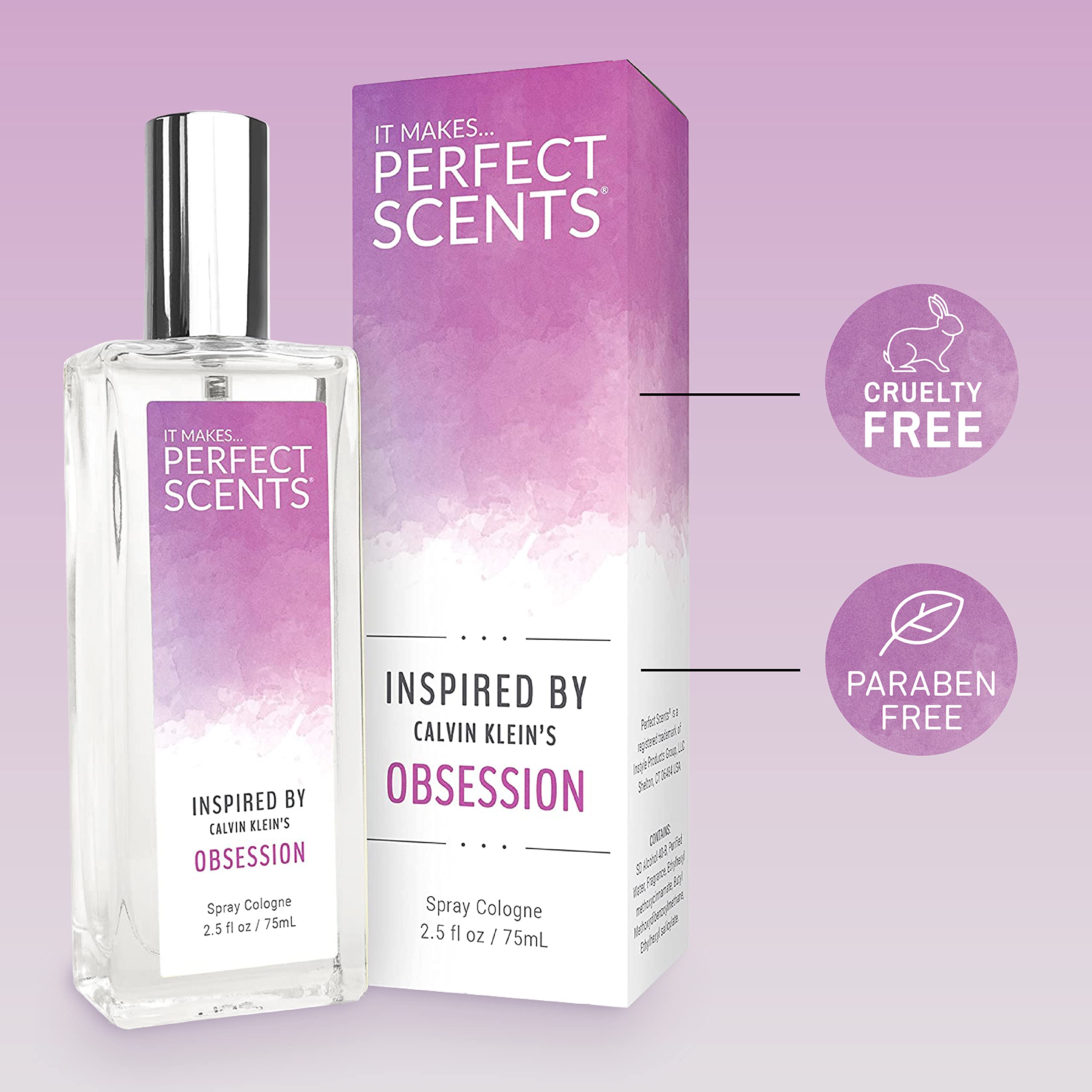 Perfect Scents Fragrances | Obsession | Women’s Eau de Toilette | Vegan, Paraben Free | Never Tested on Animals | 2.5 Fluid Ounces