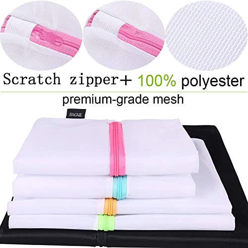 Mesh Laundry Bags 1 Extra Large, 2 Large & 2 Medium Bags , 5 Pcs Set For Delicates, Bra, Lingerie, Underwear, Hosiery, Baby Laundry, Clothing Washing, Travel Laundry Bag, White