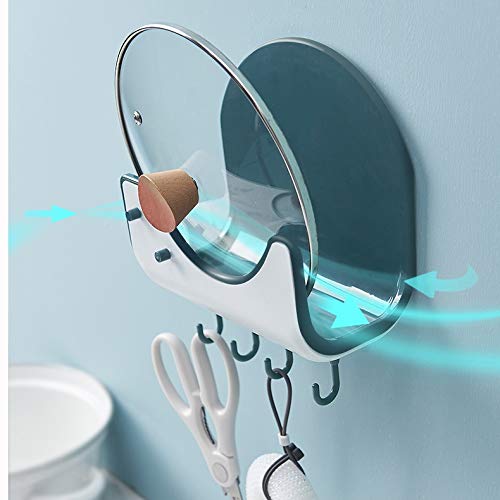 BHVXW Pot Cover Rack Wall Hanging, Punch-free Multifunctional Cutting Board Rack, Shelf for Pot Cover, Chopping Board Storage Rack (Color : Gray)