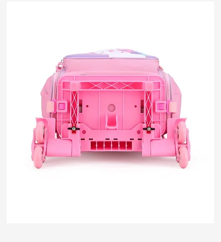 Backpack & Luggage Rolling Bags, Girls Luggage Trolley Case School Bags, Travel Vacation Backpacks with 6 Wheels