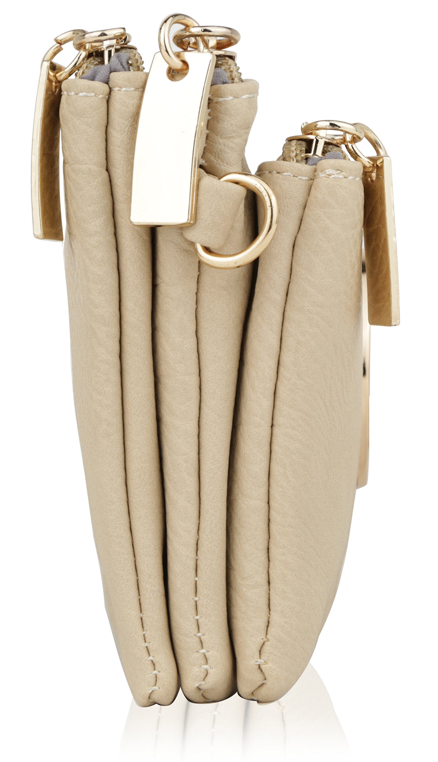 Mia K Collection Crossbody Bags for Women Handbag, PU Leather Crossover, Small Shoulder Side Wallet Gold