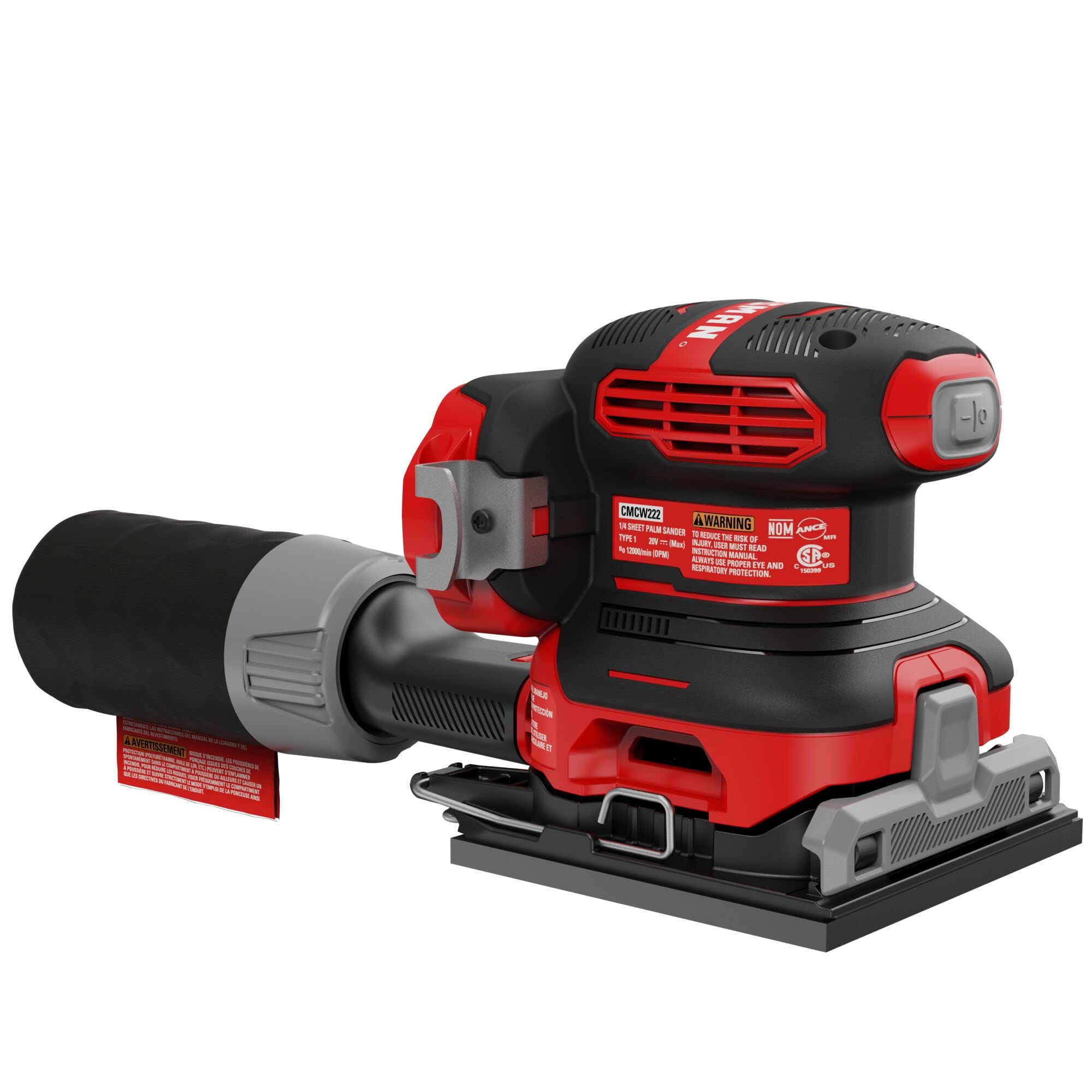 CRAFTSMAN V20 Sander, Cordless, 1/4 Sheet Sander, 9,000-12,000 OPM Bare Tool Only (CMCW222B)