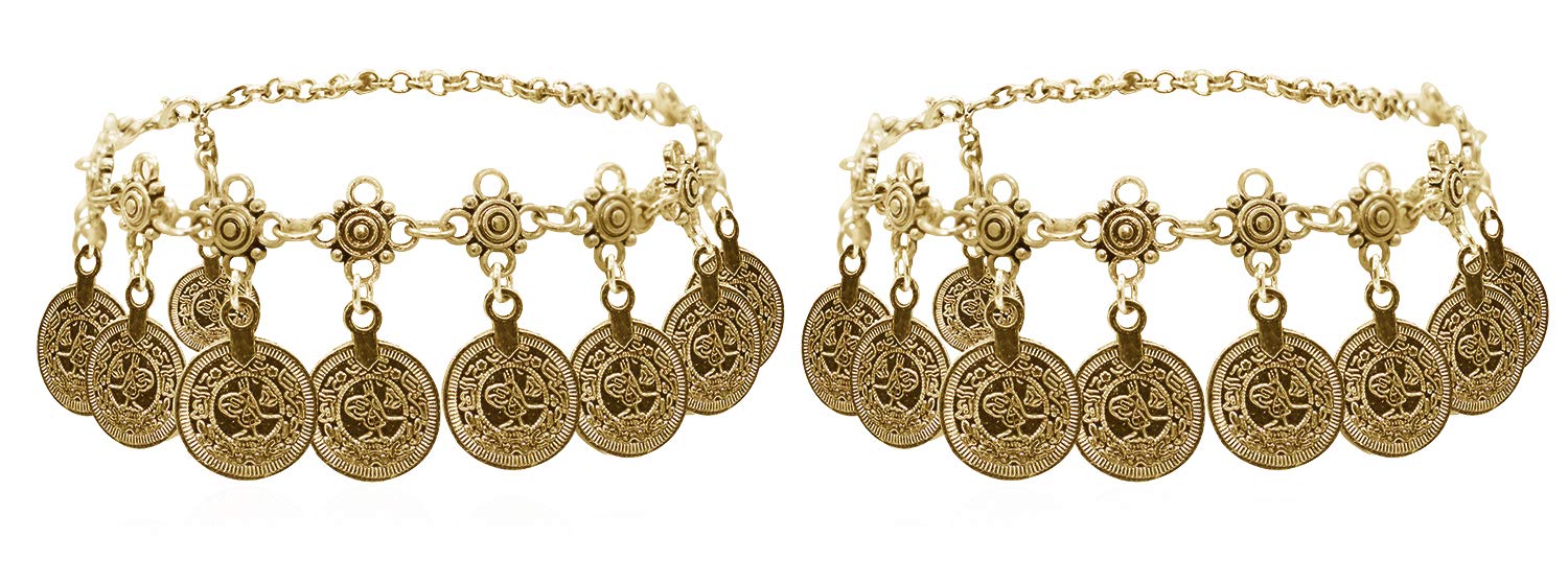 Bienvenu Boho coin sandals Anklet Bracelet, Bohemian Tassel Barefoot Sandals Chain Jewelry Belly Dance Anklet