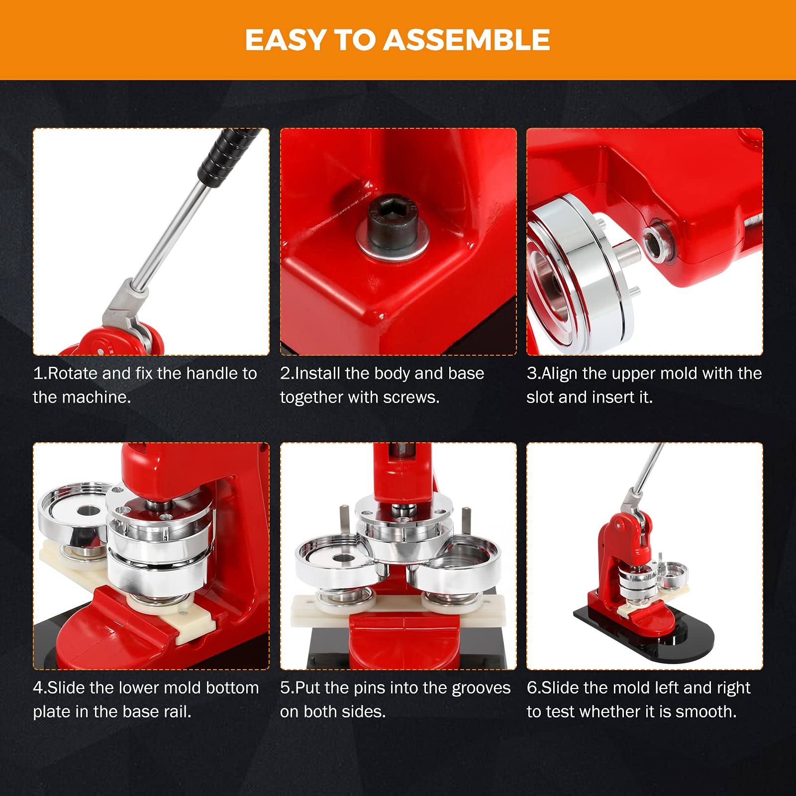 BEAMNOVA Button Maker Machine DIY Round Pin Maker Kit, 32mm / 1.26 in (About 1-1/4 Inch) Badge Press Machine with 1000 Button Blanks Parts Supplies
