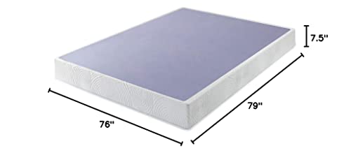ZINUS Metal Box Spring with Wood Slats, 7.5 Inch Mattress Foundation, Sturdy Steel Structure, Easy Assembly, King