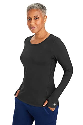Healing Hands Comfortable Under Scrubs for Women Knits Women’s Medical Long Sleeve Scrub Tee 5051 Mackenzie Black XL