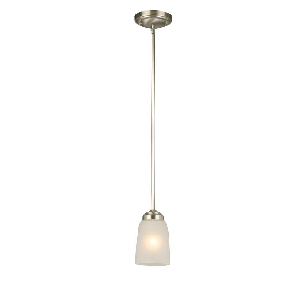 Hampton Bay 1-Light Brushed Nickel Mini Pendant