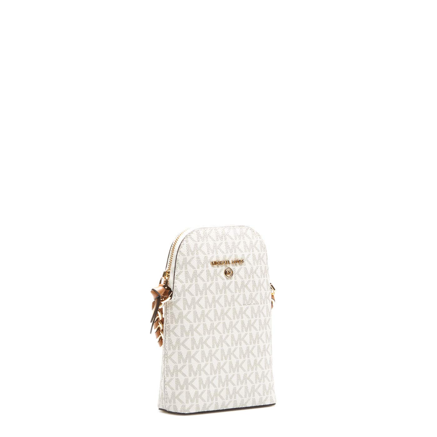 Michael Kors Jet Set Charm Small North/South Chain Phone Crossbody Vanilla/Acorn One Size