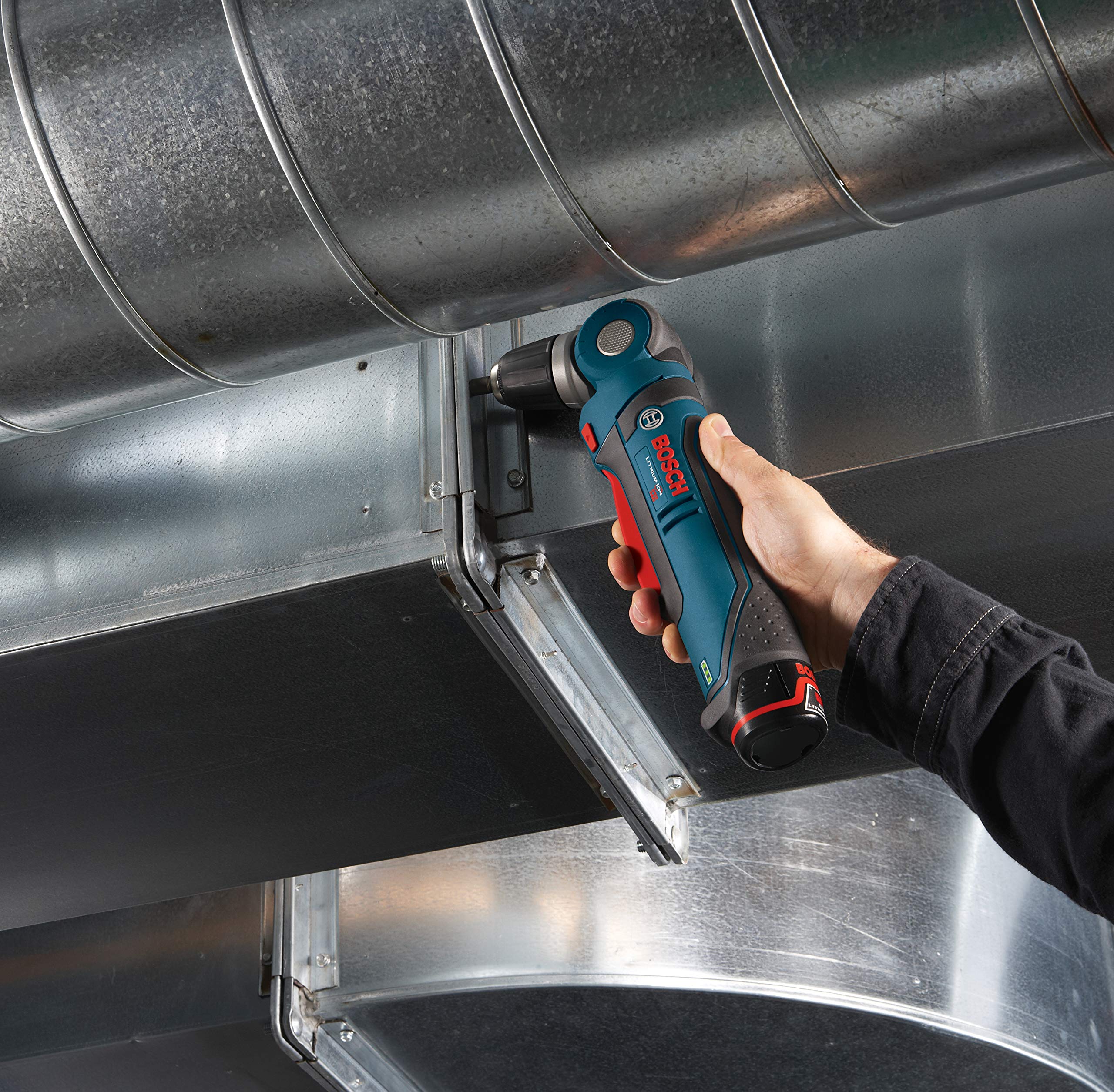 BOSCH PS11BN 12-Volt Max Lithium-Ion 3/8-Inch Right Angle Drill/Driver with L-BOXX Exact-Fit Tool Insert Tray , Blue