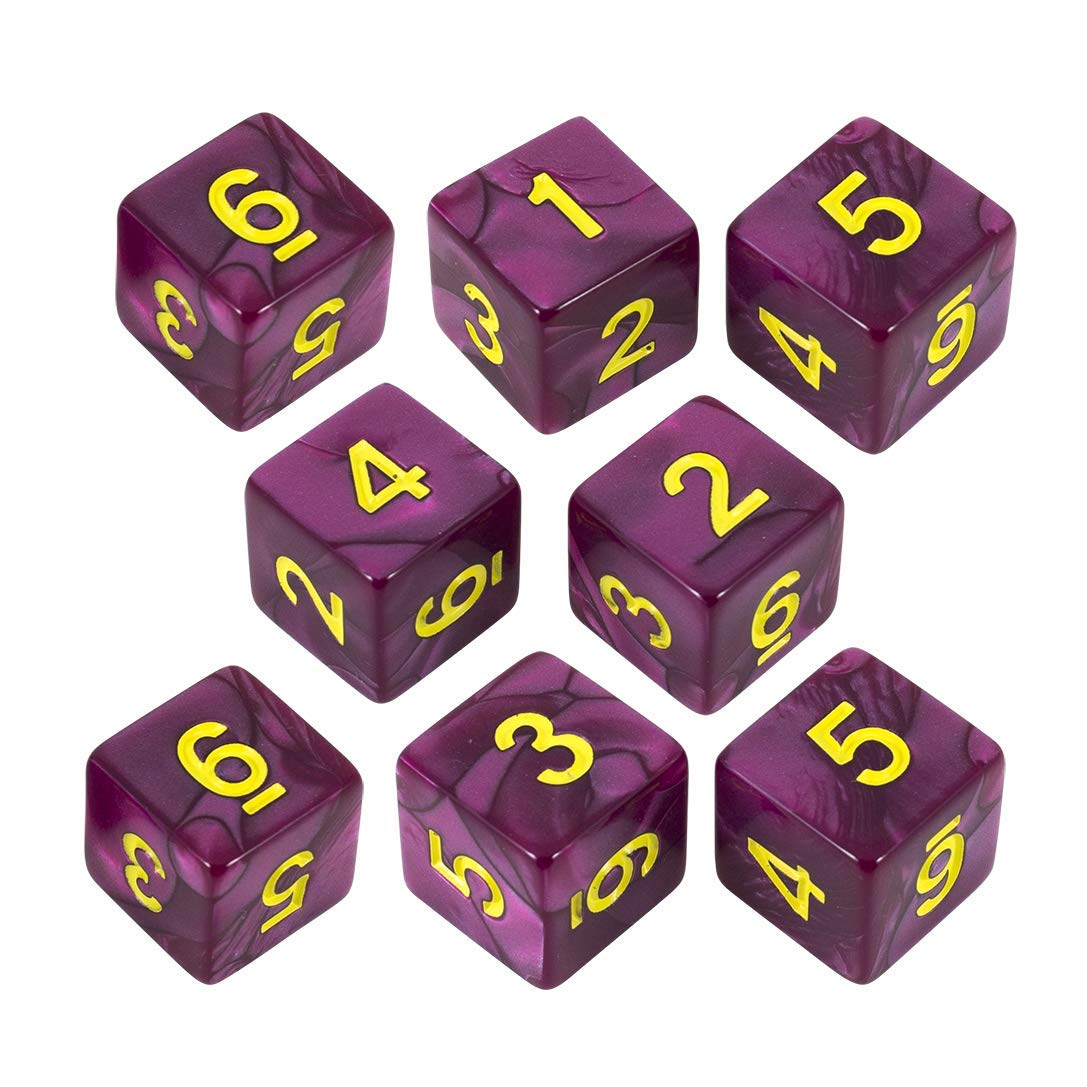 Paladin Roleplaying Maroon Pearl Dice - 8D6 Set - 'Plum'