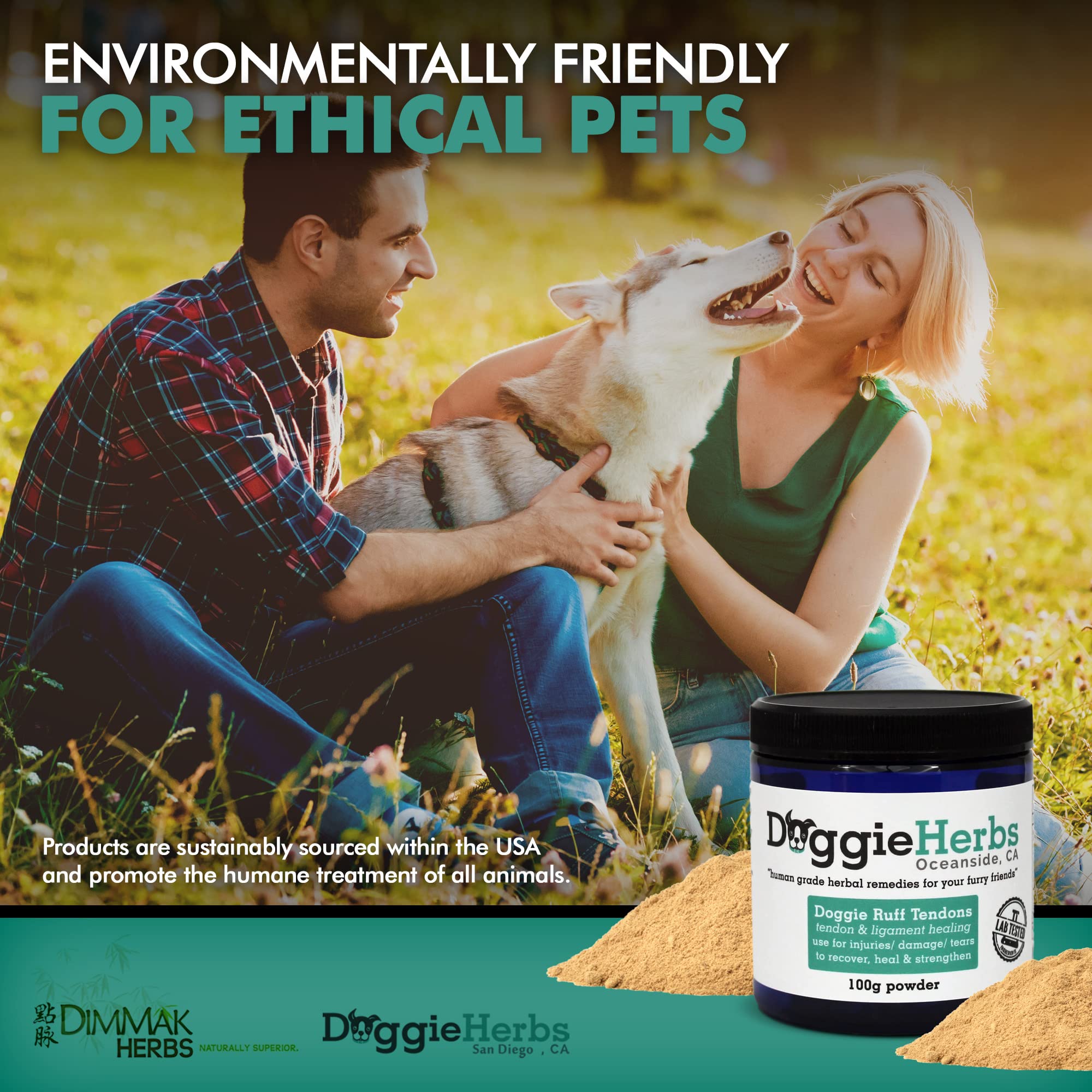 Dog Ligament and Tendon Healing - All Natural Human Grade Dog Tendon and Ligament Supplement β Powder Herbal Blend β 100g by Doggie Herbs