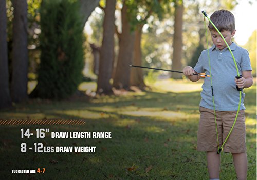 Bear Archery 1st Shot Bow Set for Youth, Ambidextrous, Flo Orange
