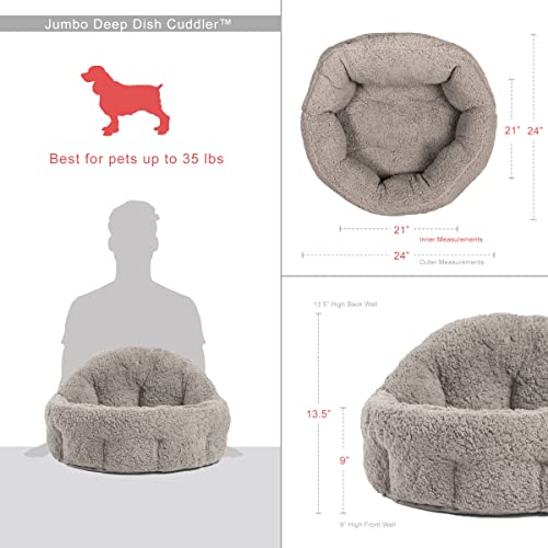 Best Friends by Sheri OrthoComfort Deep Dish Cuddler in Ilan Gray Jumbo Dog Bed