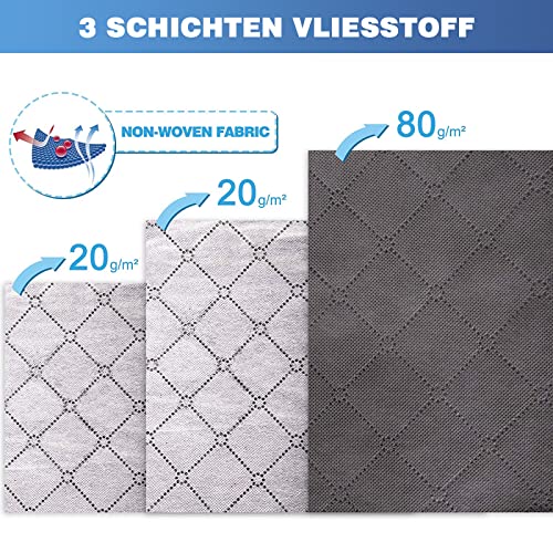 Fixwal 8 Pack Blanket Storage Bags Foldable Clothing Storage with Reinforced Handles Sturdy Zippers Storage Containers for Clothes Pillow Dorm Bedroom, 60L, Gray