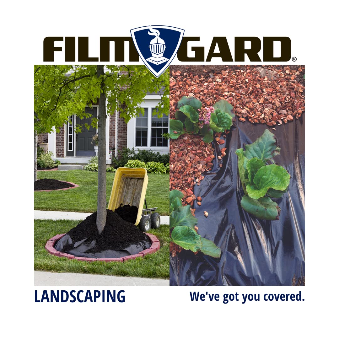 Film-Gard 626031 Construction Plastic Sheeting 10' Width X 100' Length X 6 mil Thick, Black, 1 Count