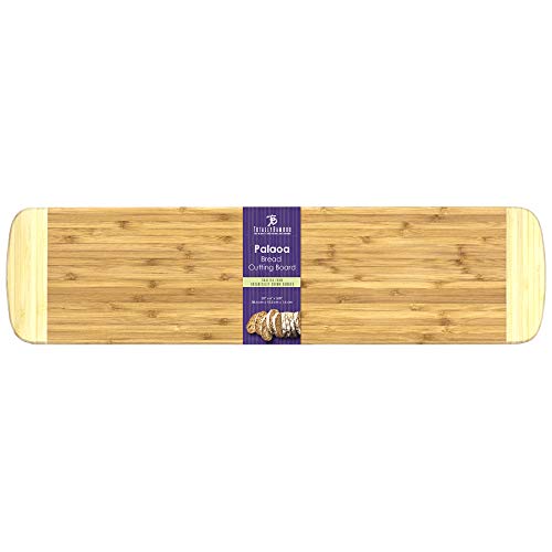 Totally Bamboo Palaoa Bamboo Bread Cutting Board, 23" x 6", Natural Two Tone