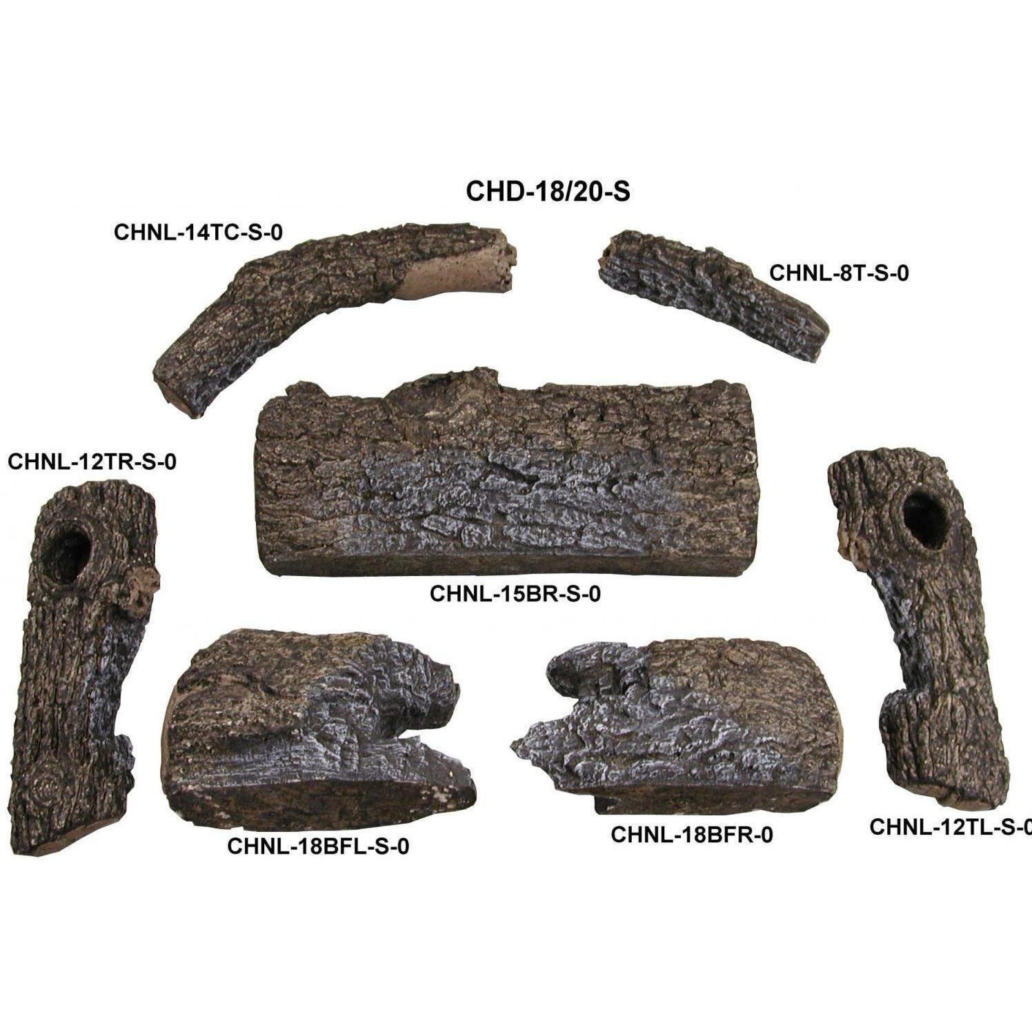 Peterson Real Fyre 18-inch Charred Oak Gas Logs Only No Burner