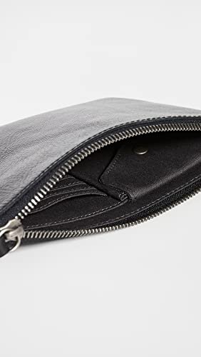 Madewell Women's The Leather Pouch Clutch, True Black, One Size