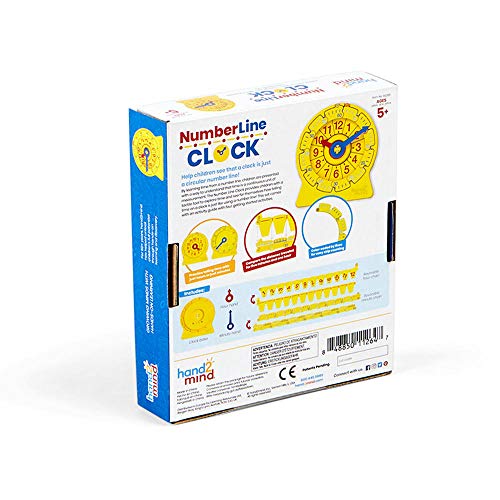 hand2mind - 92286 Number Line Clock for Kids Ages 5-10, Turn A Number Line Into A Clock, Hands-on Way to Go from Counting Numbers to Telling Time, Learning to Tell Time Clock, Homeschool Supplies (Set of 1)