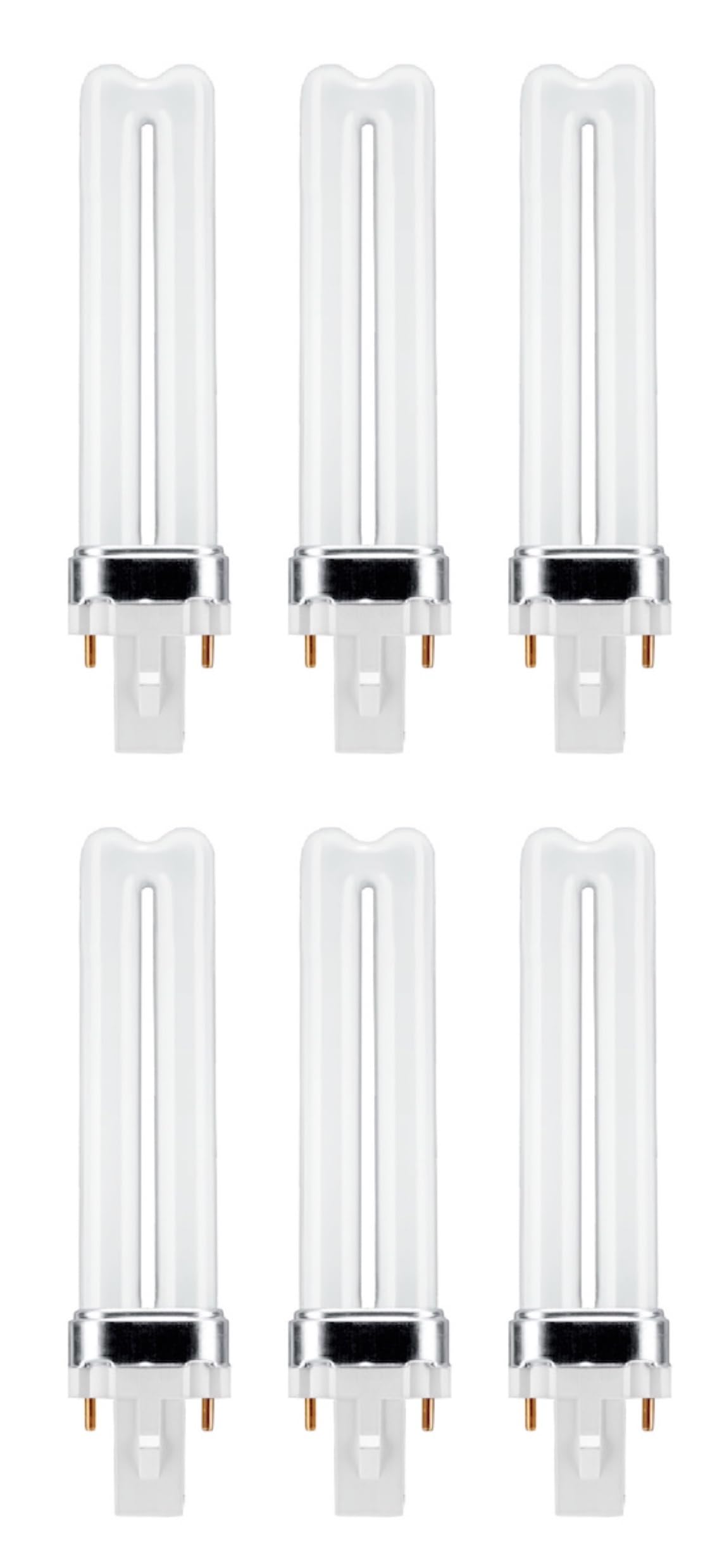 GE (case of 6) Soft White 7 watt Plug-in CFL G23 Base, 5.4-inch F7BX Light Bulb, 2700K Soft Warm White, 425 Lumen, Plug-in biax Compact Fluorescent