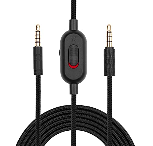 G Pro Audio Aux Cable for Logitech G433/G233/G Pro/G Pro X Headphones Audio Extension Cable with Inline Mute Switch and Volume Controller Button(Black, 2m)